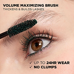 L’Oréal Paris Makeup Voluminous Original Washable Bold Eye Mascara, Deep Green, 0.27 Fl Oz