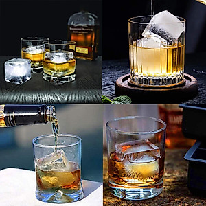 witice Silicone Ice Cube Trays Large for Whisky(2.5-Inches) - Whiskey Ice Cube Mold, With Easy Release Ice Cubes for Whiskey and For Cocktail,Food Grade (Black 1 Tray)