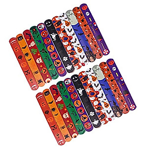 TOYANDONA 252 pcs Parties Photo Print Wristbands Prop Wrist Supplies Favors Decorative Party Wristband Band Pumpkin Spider Decors, Slap Snap Random Props Kids Decors Circle
