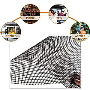 OSVINO Black Grill Mesh Mat 5 Pack Non-stick BBQ Grilling Sheet Liners 16"x12" Reusable Outdoor Barbecue Accessories Works on Gas Charcoal Electric Grill