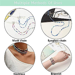5 Pack Multifunction Glasses Lanyard,Premium Beaded Eyeglass Necklace Chain Cord, Eyeglass Beaded Chains and Cords, Comfortable and Convenient, Suitable for Women, Kids, Elderly