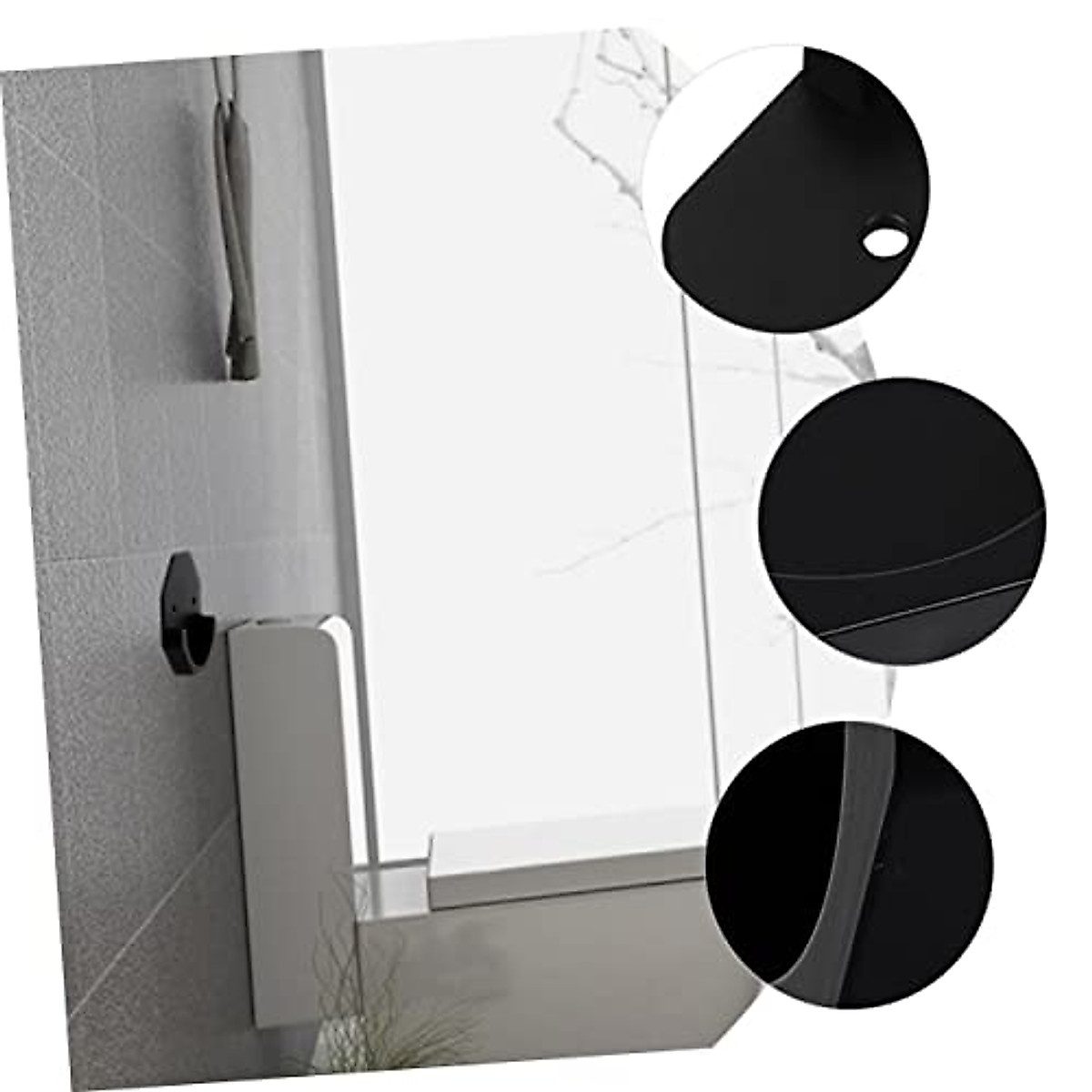 Alipis 1 Set Shower Curtain Holder Shower Curtain Hook Round Curtain Rods Shower Curtain Holders Curtain Rod Holder Simple Rod Holder Curtain Rod Mounts Abs Large Hanging Bracket Black