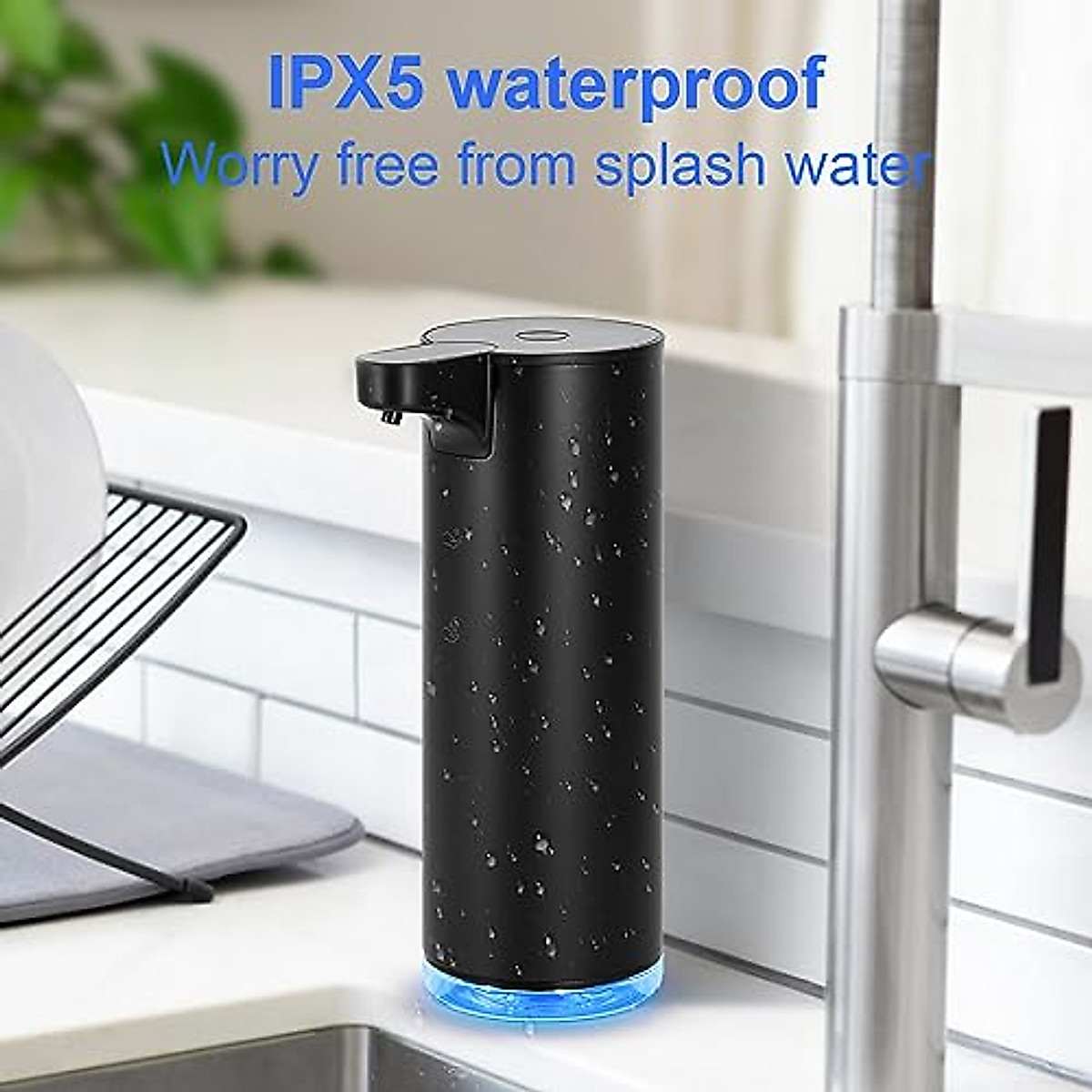 Soap Dispenser, Stainless Steel Touchless Soap Dispenser LAOPAO Rechargeable Automatic Foaming Soap Dispenser for Bathroom 9oz Foam Soap Dispenser Hand Soap Pump for Kitchen Xmas Gift