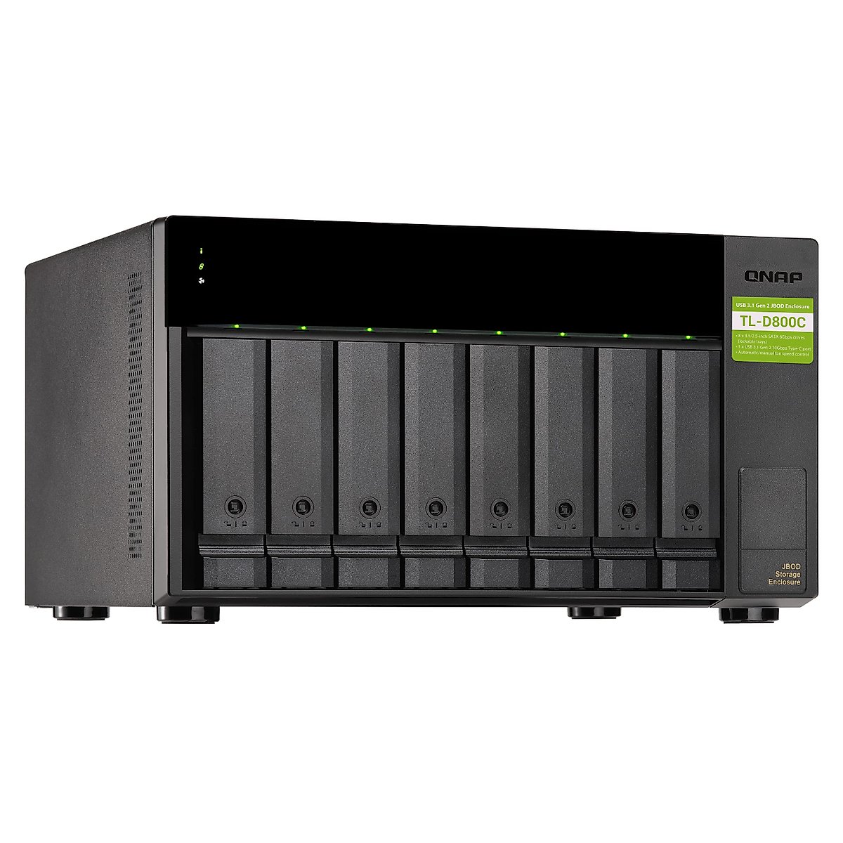 QNAP TL-D800C 8 Bay Desktop JBOD Storage Enclosure with USB 3.2 Gen 2 Type-C Connectivity