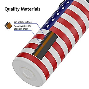 Extremus Deluge Sports Water Bottle, Wide Mouth Stainless Steel Double Wall Vacuum Thermos Insulated Water Bottle - 100% Leakproof Lids, 32 oz, American Flag