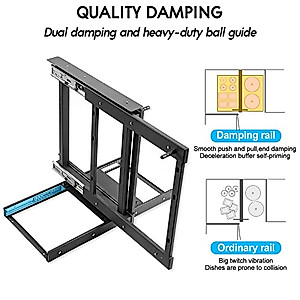 Blind Corner Cabinet Pull Out Organizer with 4-Shelf Glass Basket Corner Stainless Steel Damping Guide Rail Cabinet Storage Shelves Spice Rack for Installation on Left or Right Blind Corner Cabinet (