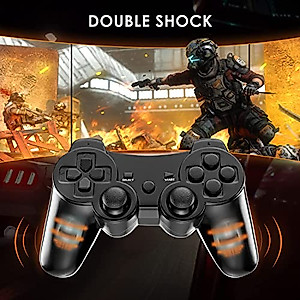 Boowen Wireless Controller for PS3, Upgraded Gaming Controller, 6-Axis High Performance Motion Sense Double Shock 360° Analog Joysticks Remote, Compatible with Sony PlayStation 3