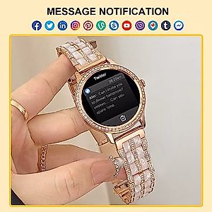 soinfo Smart Watch for Women with Answer/Make Call, Bluetooth Smartwatch for Android iOS Phones Blood Pressure Watch Sport Fitness Watch Waterproof Activity Tracker with Heart Rate Sleep Monito