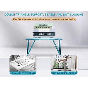 MRJKNRO.KJ Folding Table Desk at Home in The Office and car for Computer Laptop Pad Phone Reading Writing Easy to use Carry and stroage Lightweight… (Blue, 9.8“ X21.5“x 9.8")