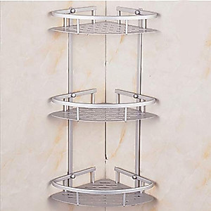 DOITOOL Wall Hanging Decor Shower Corner Caddy Bathroom Wall Mount Triangle Basket Shelf Bathroom Storage Organizer Holder Tray for Cosmetic Makeup Shampoo Single Layer Wall Mount Shelves