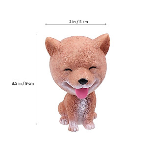 Amosfun Dashboard Nodding Heads Bobble Head Shiba Inu Dog Car Dash Puppy Simulation for Car Vehicle Cake Decoration Decor Home Decorative
