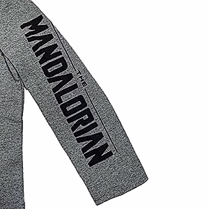 Isaac Morris Star Wars The Mandalorian Big Boys Long Sleeve Tee, Grey, Grey Heather, 10-12 Years