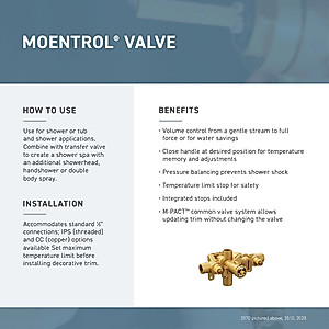 Moen Voss Brushed Nickel Moentrol Valve Trim Faucet, T3691BN