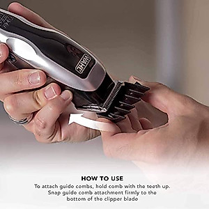 Wahl Professional - Black Taper Attachment Comb Set - 8 Piece Set (1/8" to 1") - Comes in Plastic Comb Caddy for Easy Storage/Organization