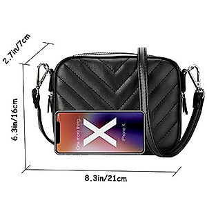 CARM AXKO Luxury Crossbody Shoulder Bag Quilted with Zipper for Women(Vera Black Knight)