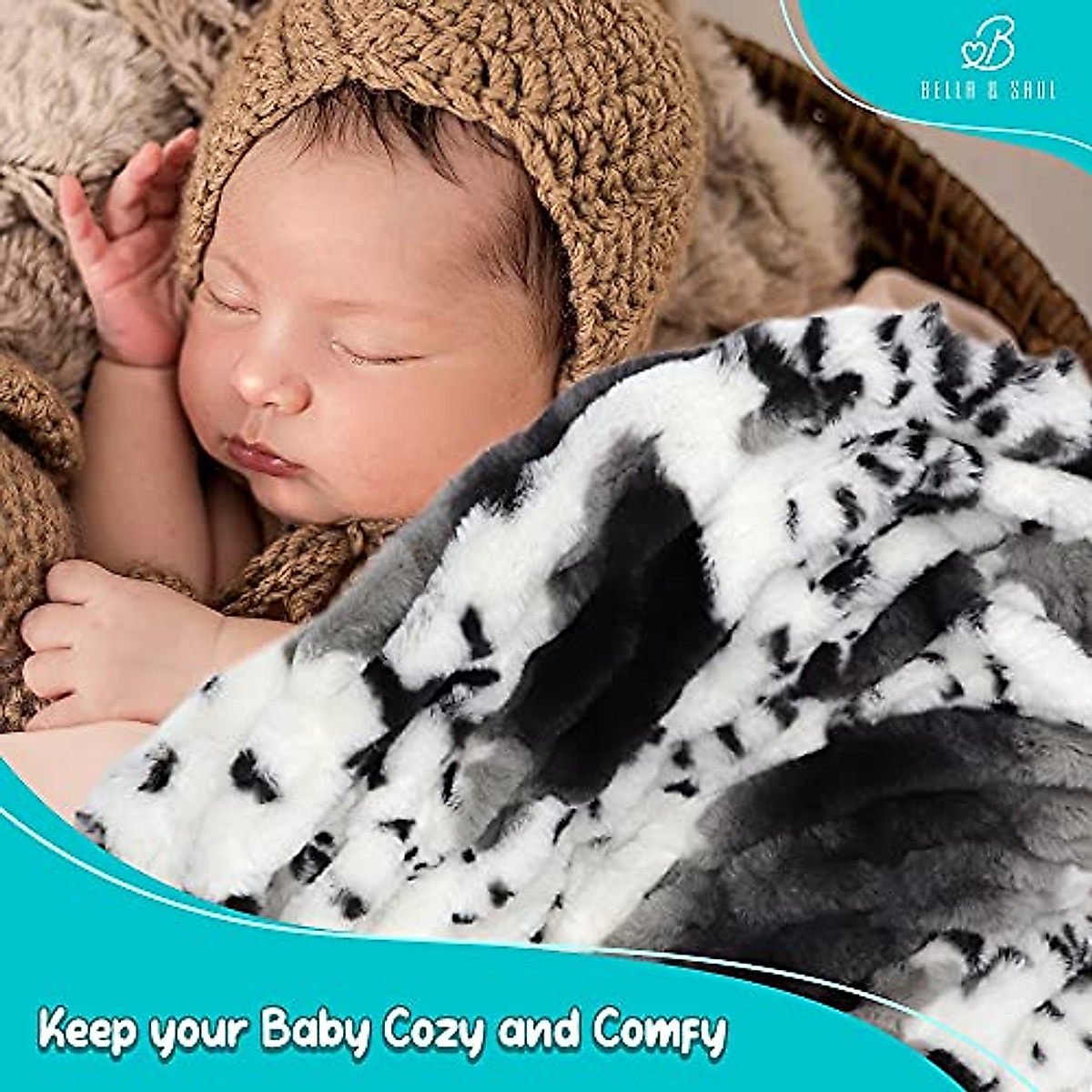 Super Soft Fuzzy Faux Fur Baby Blanket, Fluffy, Warm, Cozy, Plush, Snuggly Throw, Used for Baby Blanket, Toddler Blanket, Living Room Throw. (Cowboy, 45X30 Inches)