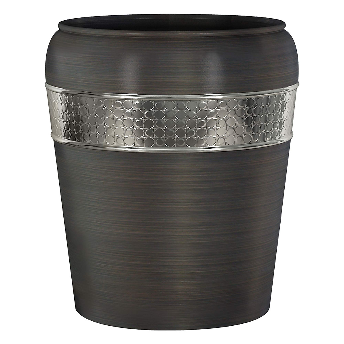 nu steel Oil Rubbed Bronze FM8H Flannel Mod Collection Wastebasket, Round Vintage Trash Can for Bathroom, Bedroom, Dorm, College, Office, 9.4" x 9.4" x 9.8",Metal Finish
