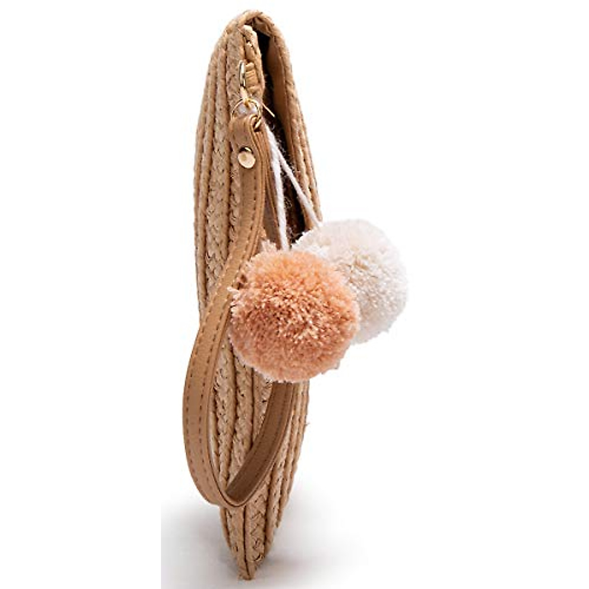 Straw Clutch For Women, Womens Summer Straw Clutch Bohemian Beach Hand Wrist Clutch(AKhaki)