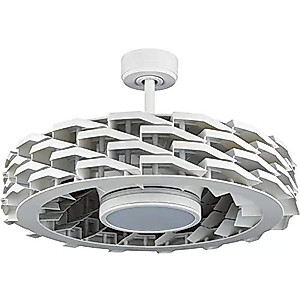 Todays Fans LUMIO Bladeless Ceiling Fan, 6 Speeds with Dimmable LED Light (28", White)