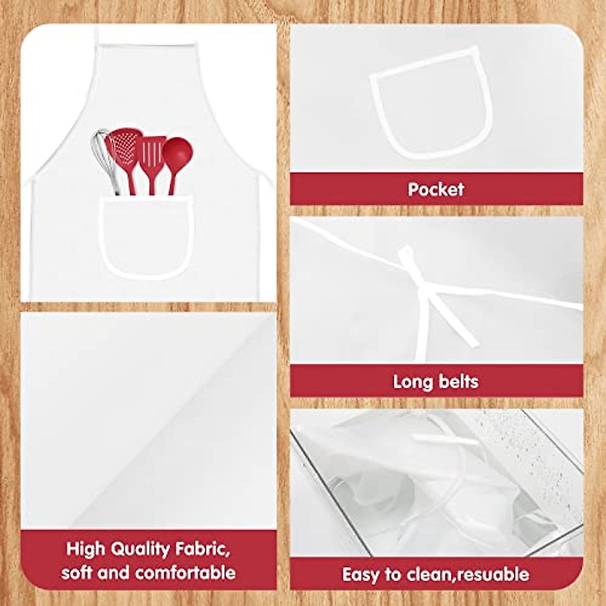 Ecoofor 12 Pieces Kid Aprons, Kid Chef Aprons with Pocket Children Chef Apron for Boys Girl's Kitchen Cooking Baking Painting Wear (Ages 5-12)