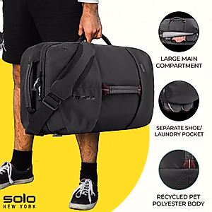 Solo All- Star Hybrid Backpack Duffel Bag, Black, One Size