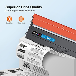 E-Z Ink (TM) Compatible Toner Cartridge Replacement for Samsung 406 406S CLT-K406S CLT-C406S CLT-M406S CLT-Y406S to use with Xpress C460W C410W (1 Black, 1 Cyan, 1 Magenta, 1 Yellow, 4 Pack)