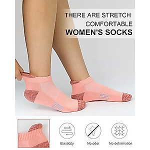 Gpooy Womens Cushioned Ankle High Running Athletic Low Cut Sports Cotton Socks 6-Pairs Multicolor 9-11