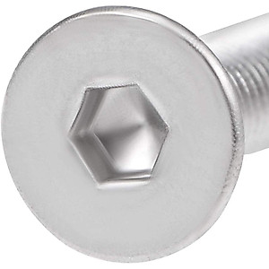 50 Pcs M5-0.8 x 12mm Flat Head Socket Cap Screws Bolts, Stainless Steel 18-8 (304), Bright Finish, Allen Socket Drive,Machine Screws Inner Hex Screw Fasteners Bolts