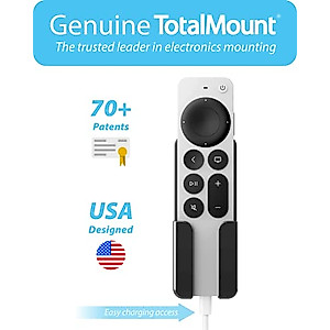 TotalMount Holder for Apple TV Remote – Never Lose Your Apple TV Siri Remote Again (Holder Includes Removable Adhesive to Prevent Wall Damage)
