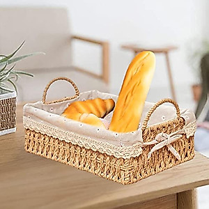 Woven Storage Baskets, Hand-woven Kitchen Organizer, Cosmetic Box for Breakfast, Vegetables, Toiletry