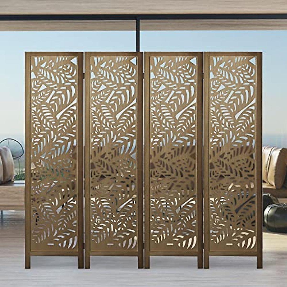 4 Panel Room Dividers Wood Room Dividers Folding Privacy Screen Separation Wall Dividers Separator for Bedroom, Office