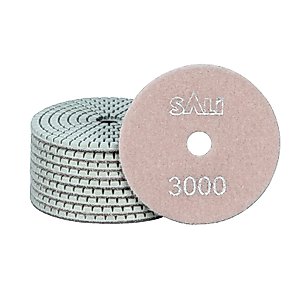 Sali 10 Pack Diamond Polishing Pads 4 Inch Wet/Dry Granite Stone Polish Pad Kit for Drill, Grinder, Polisher Polishing Pad for Concrete Marble Stone Countertop Quartz 3000 Grit