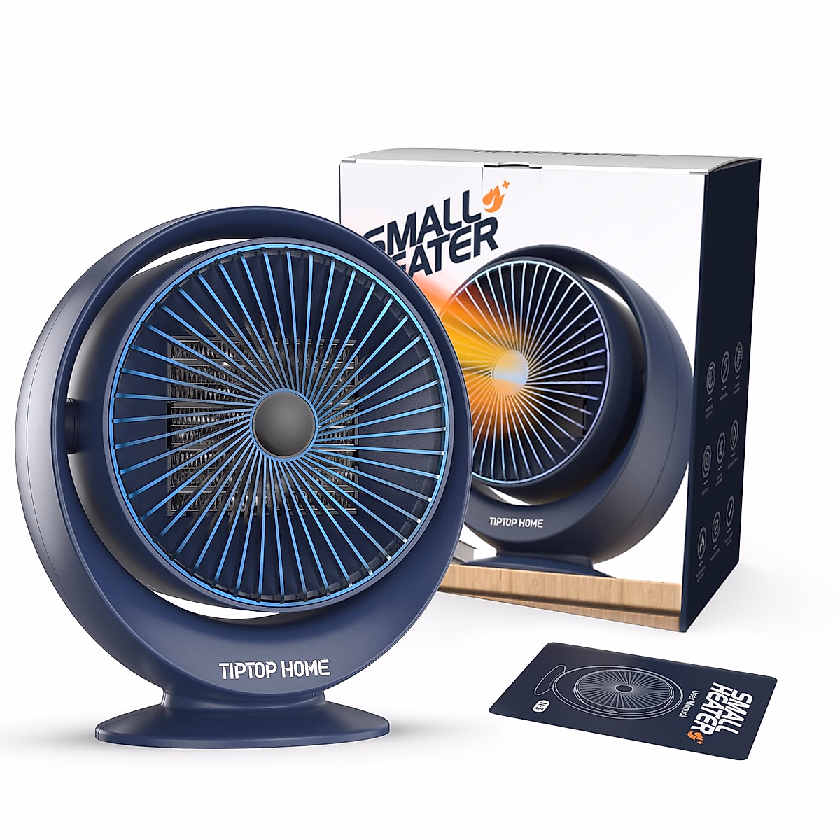 Space Heater, 800W PTC Fast Heating Ceramic Room Small Heater, Two-Speed Portable Heater Fan with Adjustable, Overheating Protection, Dumping Shutdown, Electric Heaters for Home Bedroom, Office