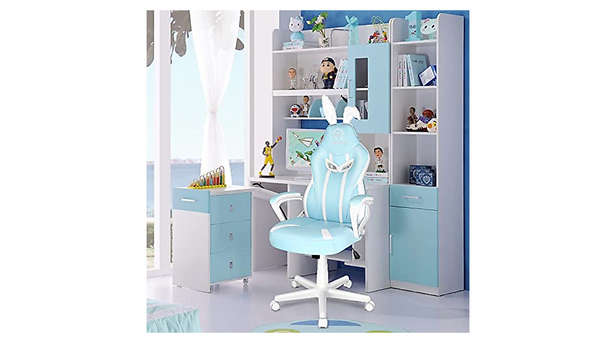 JOYFLY Light Blue Gaming Chair for Girls - Ergonomic Design