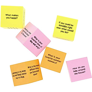 Juvale Conversation Starters Cubes, Kids Educational Games (3 Colors, 1.5 In, 6 Pack)