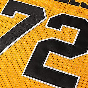MESOSPERO BadBoy #72 Biggie Smalls Movie Notorious Big 90s Hip Hop Clothes for Party Men Basketball Jersey (Yellow, Medium)