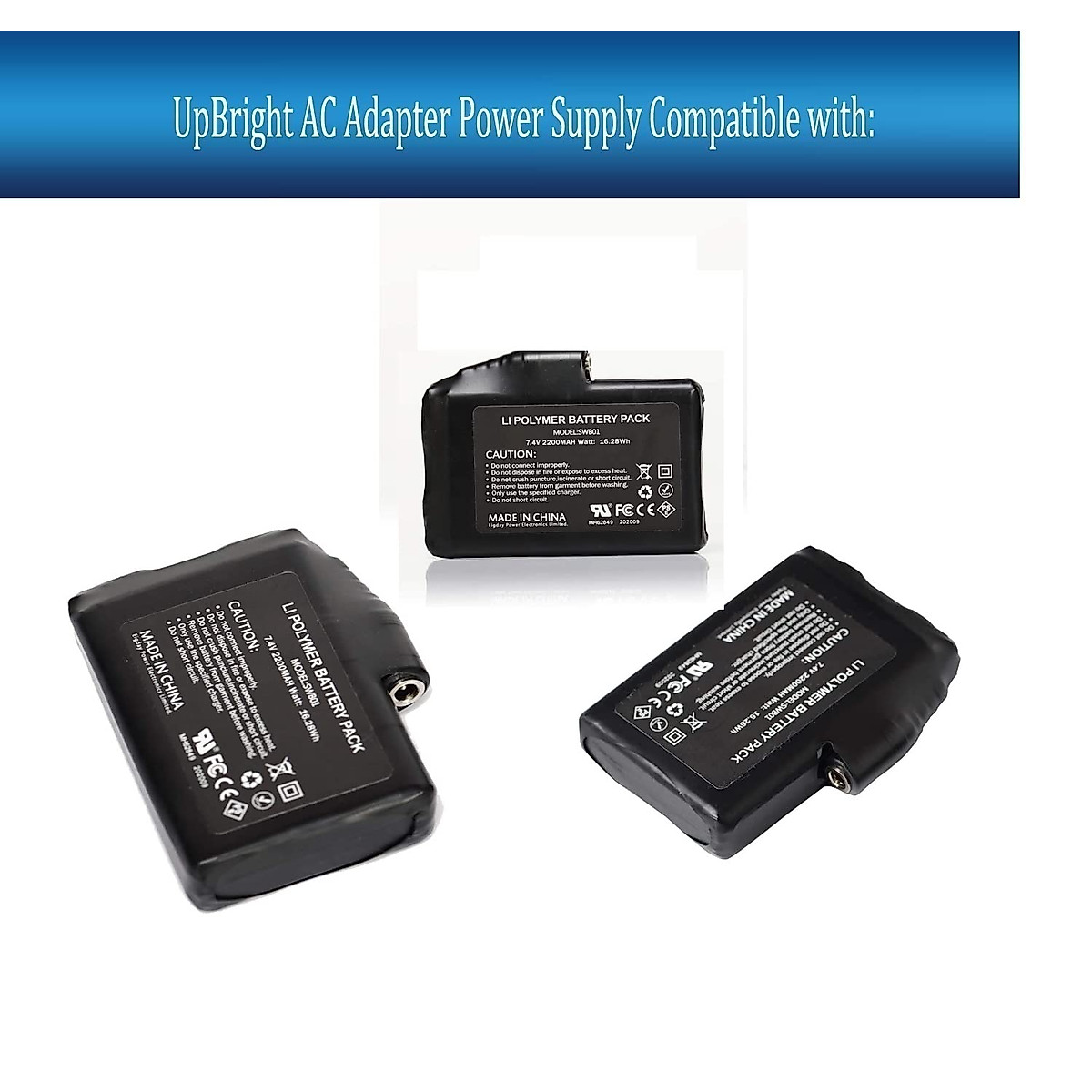 UpBright 8.4V AC/DC Adapter Compatible with LiPolymer Battery Pack 7.4V Rechargeable SWB01 2200mAh 16.28Wh SWB03 3000mAh 22.2Wh SWB07 4400mAh 32.56Wh Li-Polymer 8.4VDC 1A Power Supply Cord Charger PSU