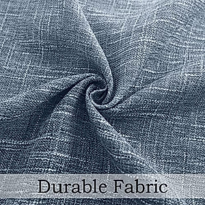 Central Park Ombre Window Curtain Panel Linen Gradient Print on Rayon Blend Fabric Drapery Treatments for Living Room/Bedroom, Cream White to Indigo Blue, 40" x 63", Set of 2