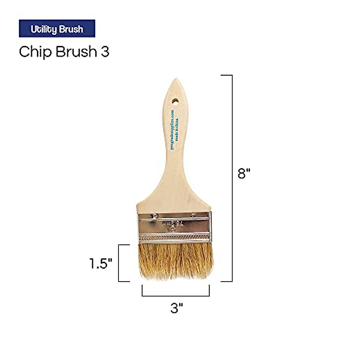 Pro Grade - Chip Paint Brushes - 24 Ea 3 Inch Chip Paint Brush Light Brown