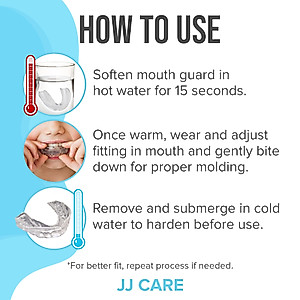 JJ CARE Mouth Guard (2 Pairs), Best Value Comes Retainer Cleaner Tablets, Custom Moldable Night Guards for Teeth Grinding at Night, Dental Mouth Guard for Sleeping