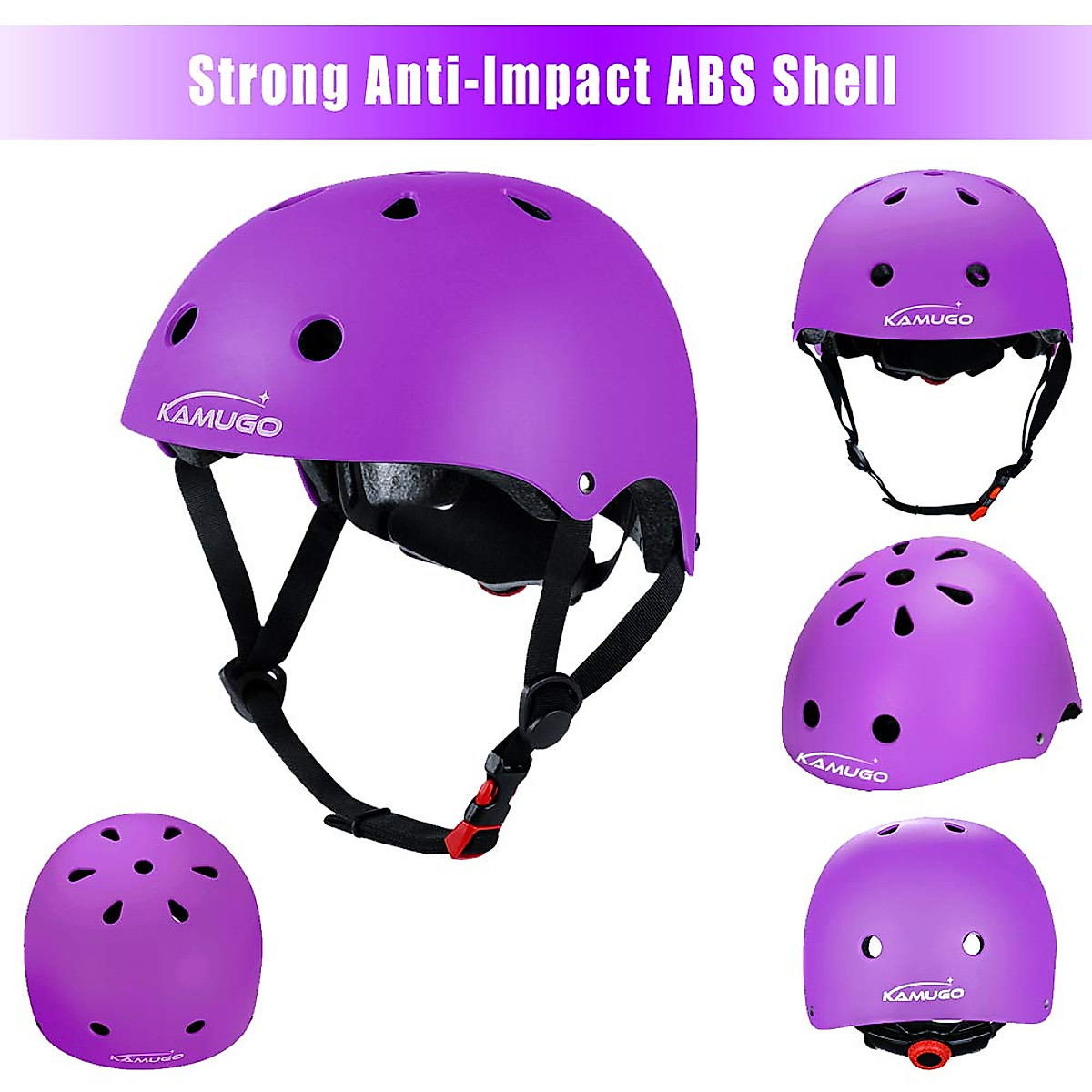 KAMUGO Kids Bike Helmet,Toddler Skateboard Helmet for Girls Boys Ages 8-14 Years,Child Adjustable Helmet for Multi-Sports Bicycle Skateboarding Roller Skating Scooter Rollerblade Balance Bike