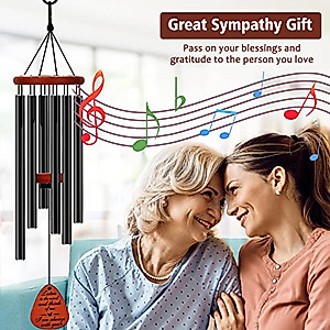 BainGesk Wind Chimes, 32" Wooden Sympathy Wind Chimes, Memorial Wind Chimes for Loss of a Loved One Prime, Bereavement, Memorial, Sympathy Gift Decor Outdoor, Patio, Porch, Garden, and Backyard.