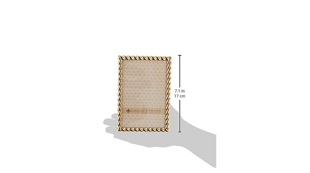 Lawrence Frames 4x6 Gold Metal Rope Picture Frame
