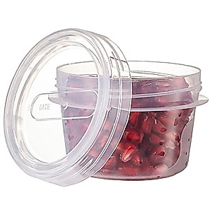 PLASTICPRO 6 Pack Twist Cap Food Storage Containers with Clear Screw on Lid- 4 oz Reusable Meal Prep Containers - Small Freezer Containers Microwave Safe Clear Plastic Food Storage