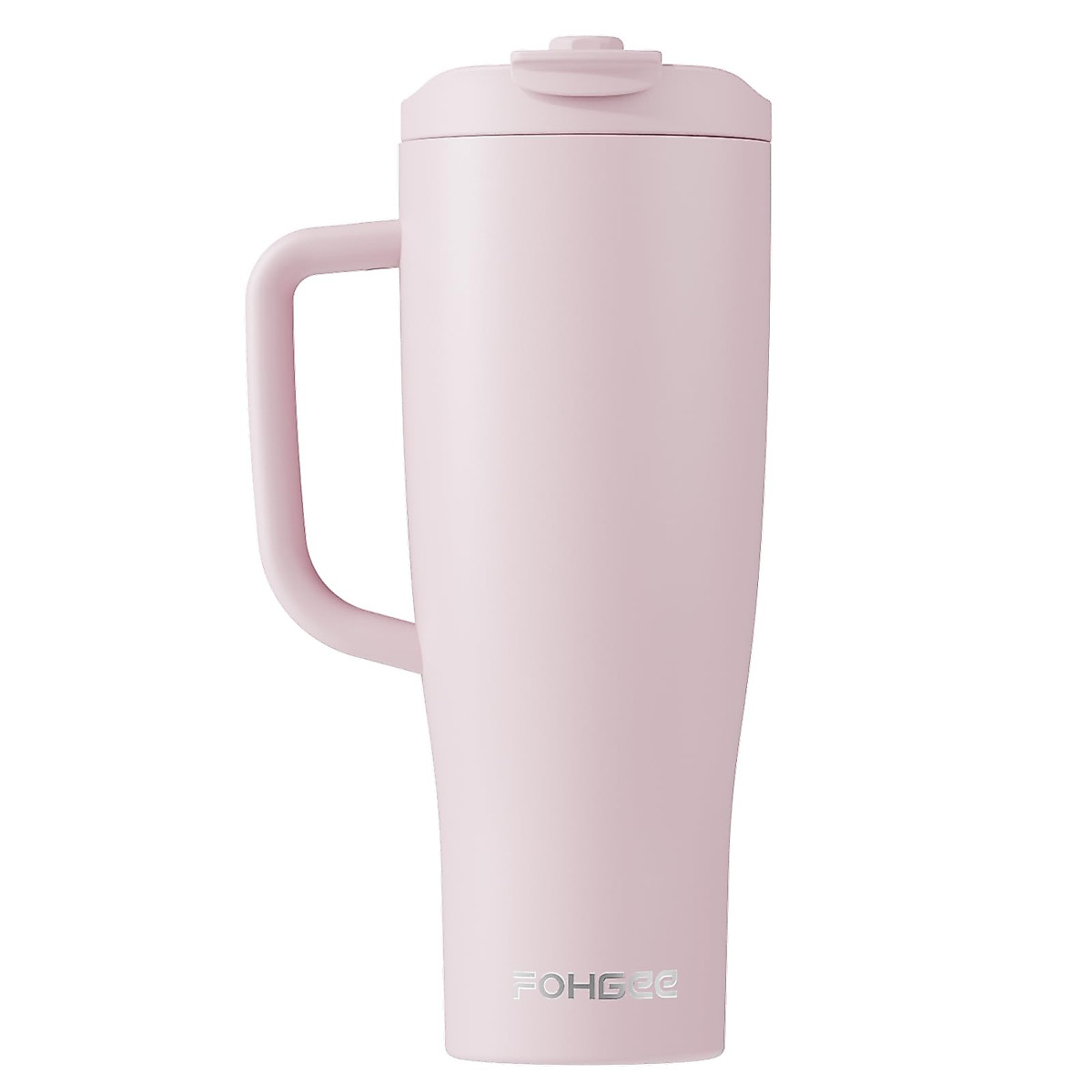 FOHGEE 40oz Tumbler with Handle and Straw Lid【Magnetic lid + Removable built-in straw】100% Leak-proof Travel Coffee Mug, Stainless Steel Insulated Cup, Keeps Cold for 24Hrs (ChillWave Pink Dream)