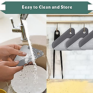 Food Scraper, 2-in-1 Pot and Pan Dish Scraper, Nylon and Silicone, Kitchen Scraper Tools for Cast Iron Skillets, Cookware, Dishes, Pans and Pots, Heat Resistant, Set of 3