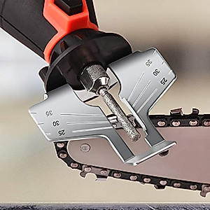 GOXAWEE Chainsaw Sharpener Kit 180W Power Chain Saw Sharpen Tool Set, Electric Blade Sharpening File Comes with 6pcs Diamond Sharpening Wheels, Angle Attachment (5 Speed Setting, 8000~35000 RPM)
