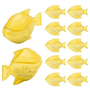 Funmit 12 Pack Universal Humidifier Cleaner Fish Compatible with Almost All Humidifiers and Fish Tanks, Purifies Water, Prevents Hard Water Build-Up, Reduces Scale, Yellow