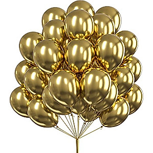 PartyWoo Metallic Gold Balloons, 25 pcs 12 Inch Gold Metallic Balloons, Gold Balloons for Balloon Garland or Balloon Arch as Party Decorations, Birthday Decorations, Baby Shower Decorations, Gold-G101
