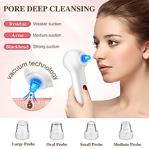 Facial Cleansing Brush Rechargeable,Blackhead Remover Vacuum Tool,IPX7 Waterproof 3 in 1 Face Scrubber for Exfoliating, Massaging and Deep Pore Cleansing